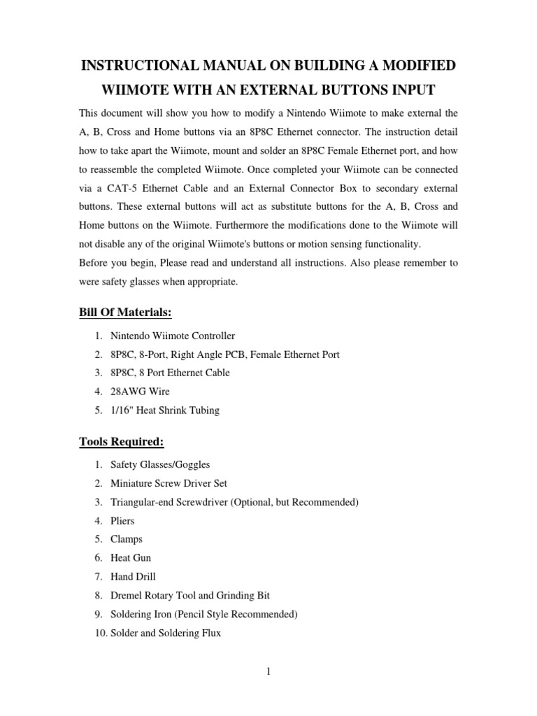 Wiimote Assembly Instructions | PDF | Electrical Connector | Printed ...