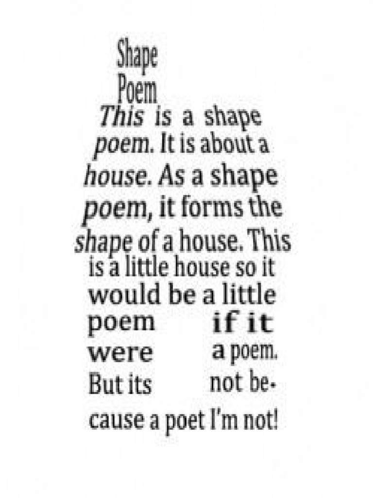 Shape Poems Word Art | PDF