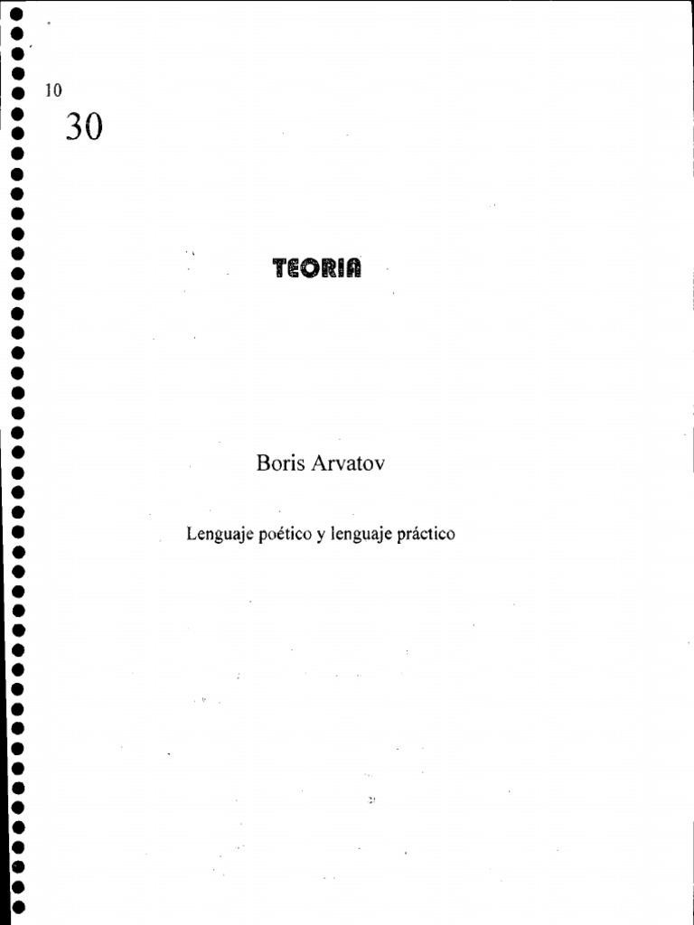 Arvatov Lenguaje Poetico y Lenguaje Practico | PDF