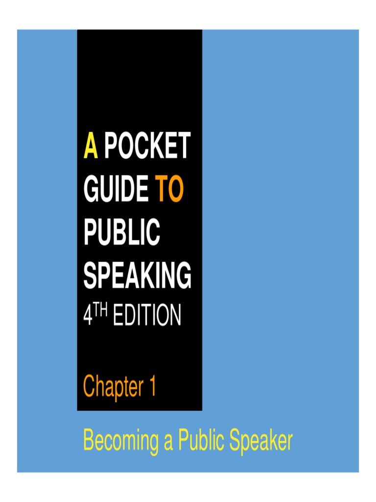 Pocket Guide To Public Speaking | PDF | Public Speaking | Rhetoric