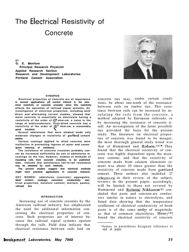 4 The Electrical Resistivity of Concrete | PDF | Capacitor | Concrete