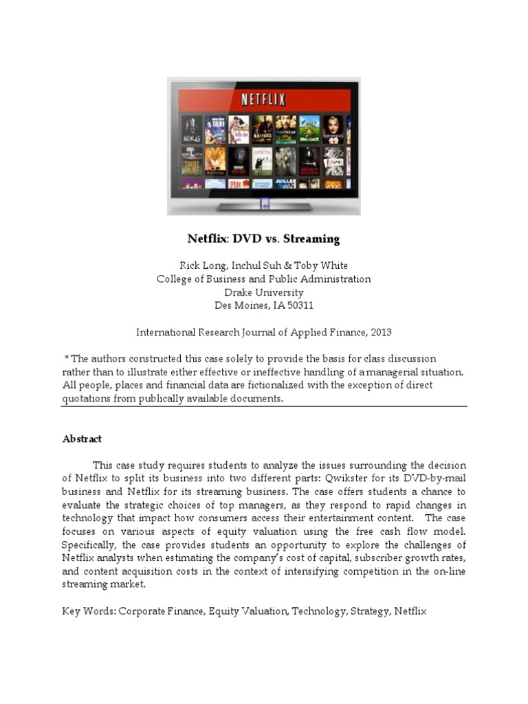 Case10 Netflix | PDF | Netflix | Subscription Business Model