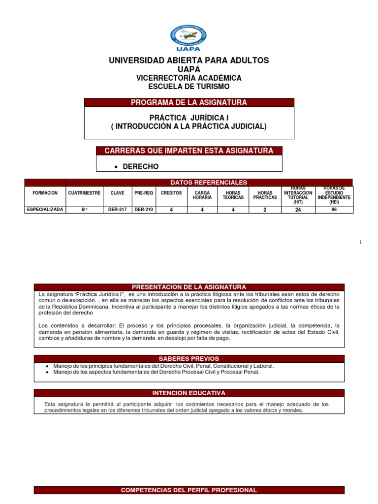 Práctica Jurídica I | PDF | Ley procesal | Caso de ley