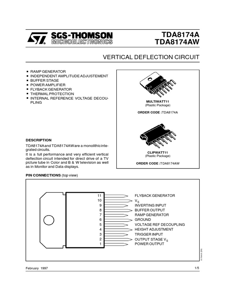 Tda 8174 Aw | PDF | Amplifier | Amplitude