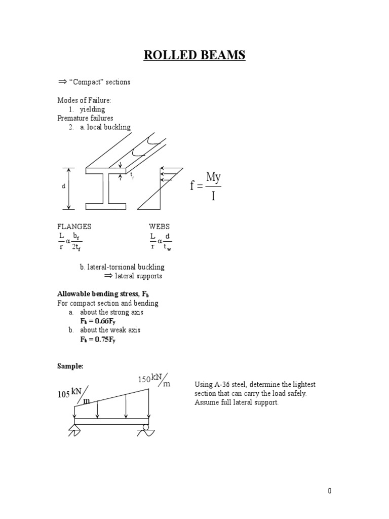 6 Rolled Beams | PDF | Bending | Mechanical Engineering