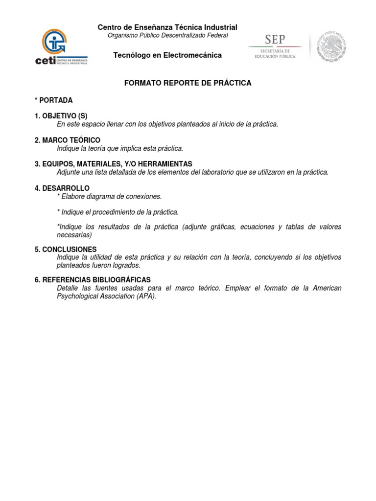 Formato Reporte Practica | PDF