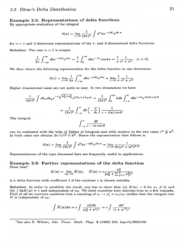 Delta Function Representations Explained | PDF