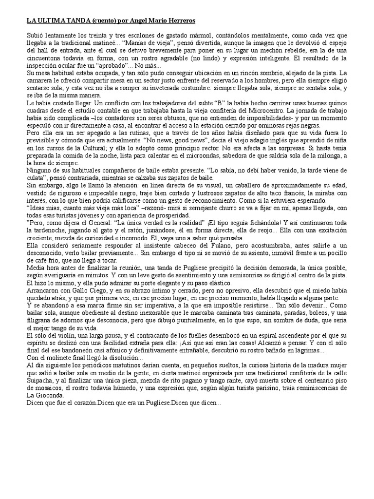 Tango Cuento | PDF | Tango | Entretenimiento (general)