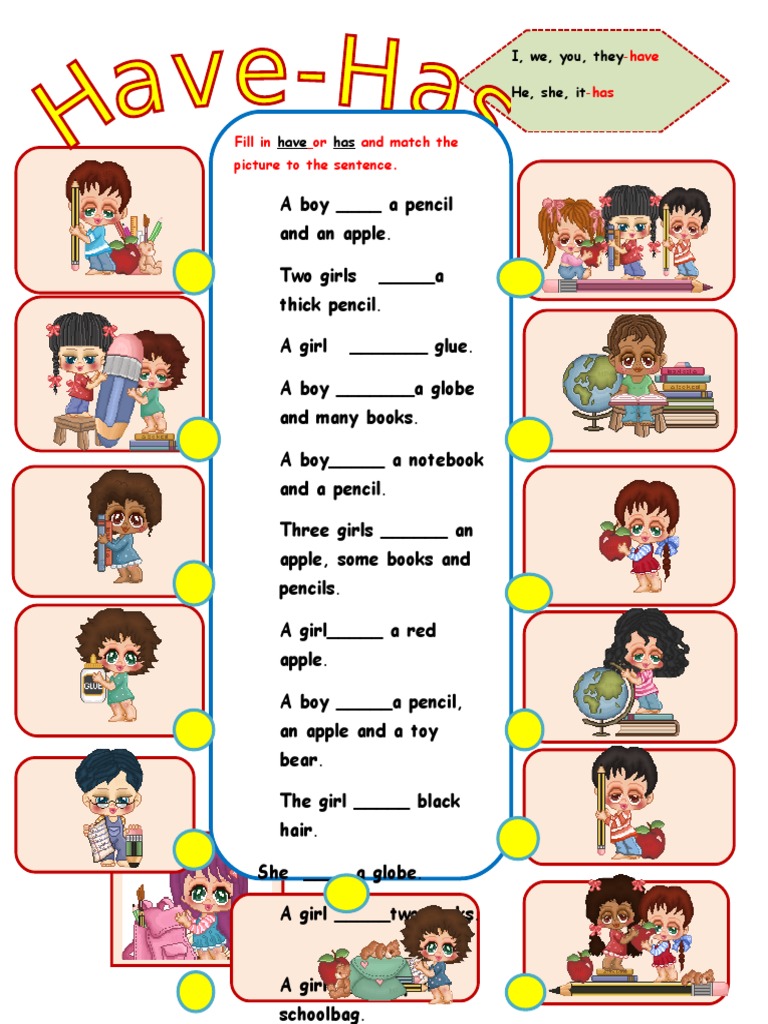 Pronoun and Verb Agreement Practice: Using "Have" and "Has | PDF