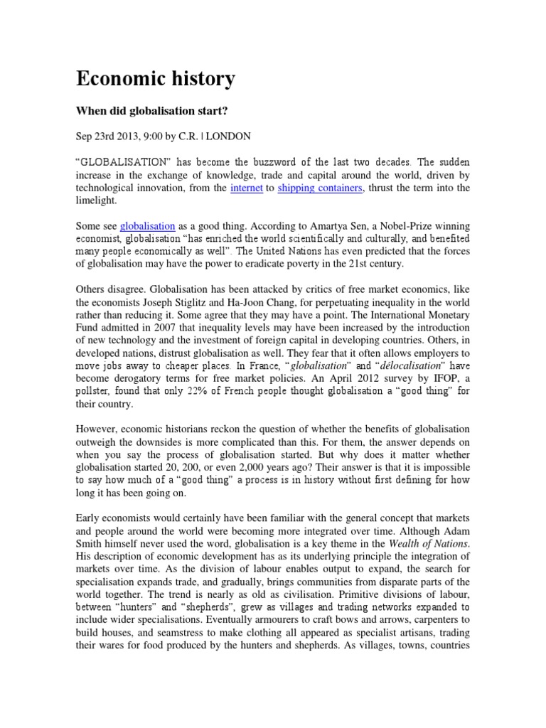 When Did Globalisation Start | PDF | Trade | Economics