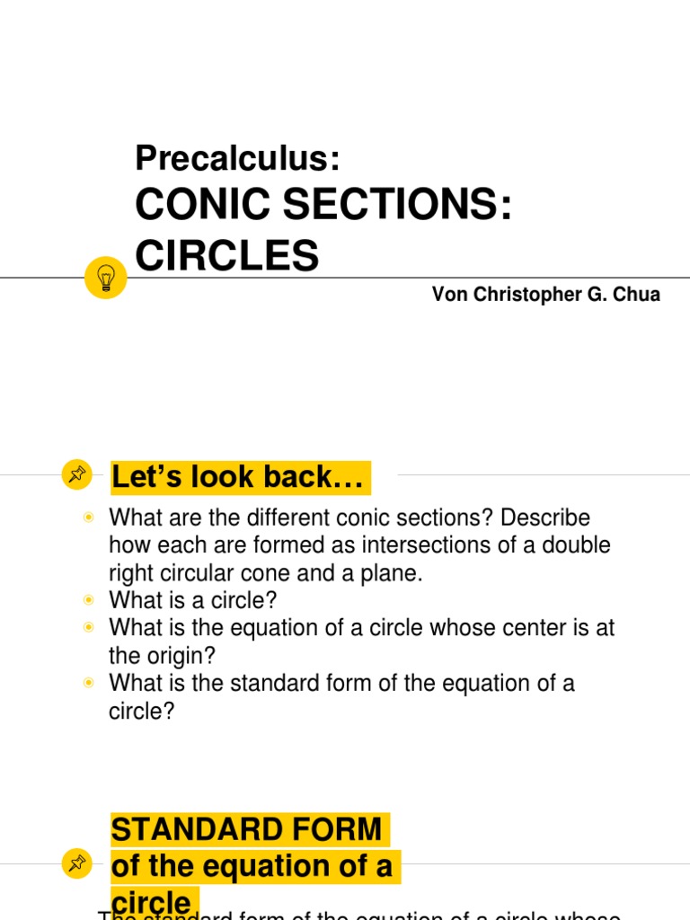Conic Sections and Circles 2 | PDF | Differential Geometry | Equations