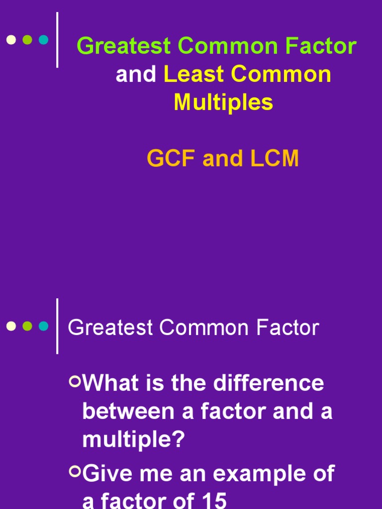 Gcf+lcm+word+problems Powerpoint | PDF | Factorization | Numbers