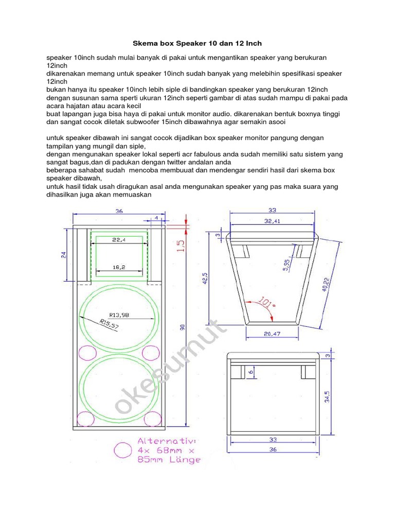 Skema Box Speaker 10 Dan 12 Inch | PDF