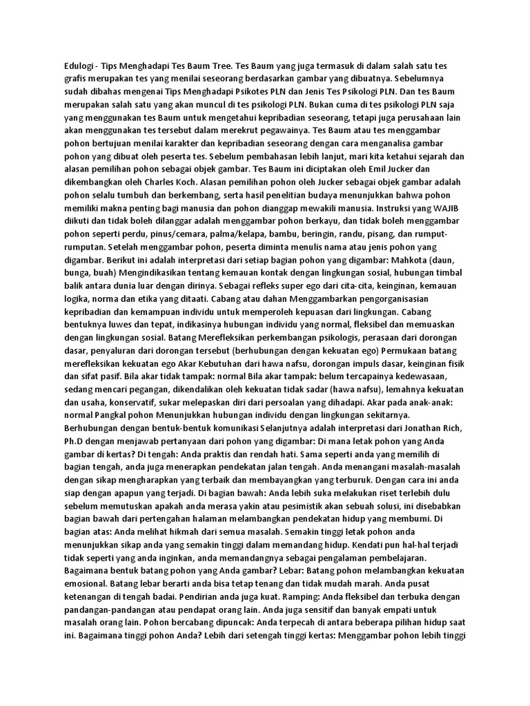 Baum Tree Test | PDF | Pengembangan Diri