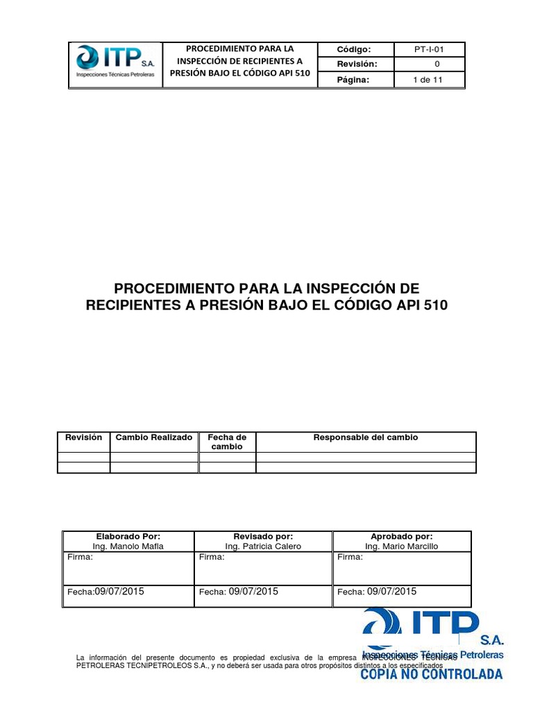Inspeccion Por API-510 PDF | PDF | Corrosión | Química