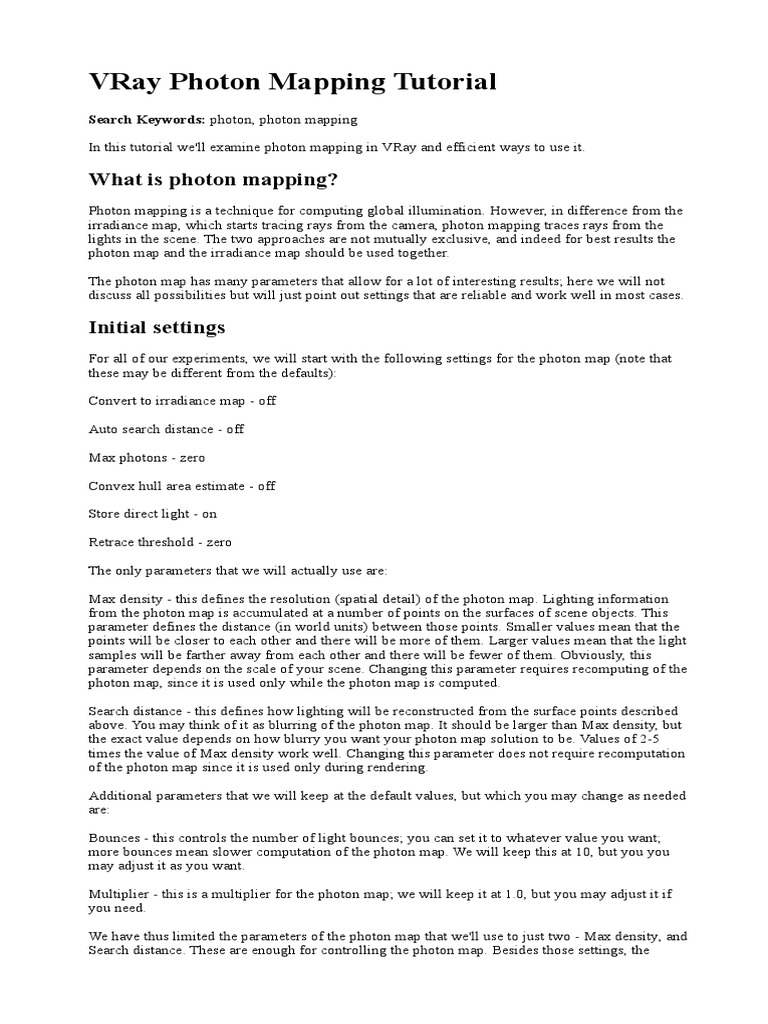 VRay Tutorial | PDF | Rendering (Computer Graphics) | Texture Mapping