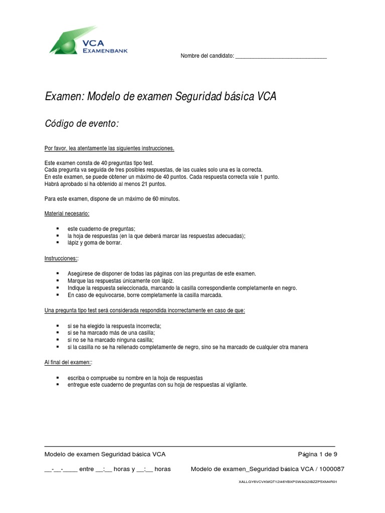 ES Proefexamen Basisveiligheid VCA Questions | PDF | Grúa (máquina) | Concentración
