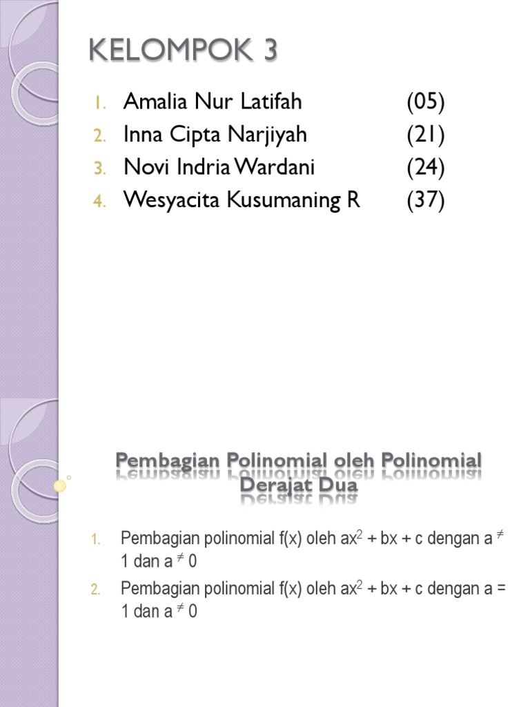 Polinomial Derajat 2 | PDF