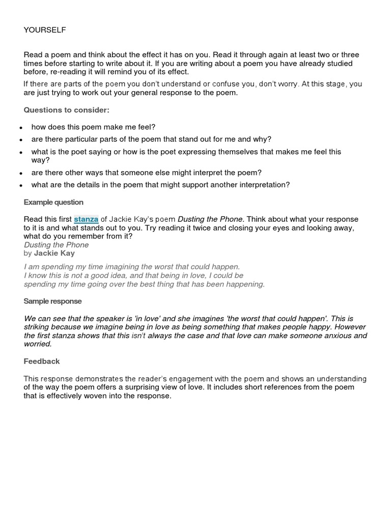 How to Answer Poetry | Poetry | Fiction & Literature