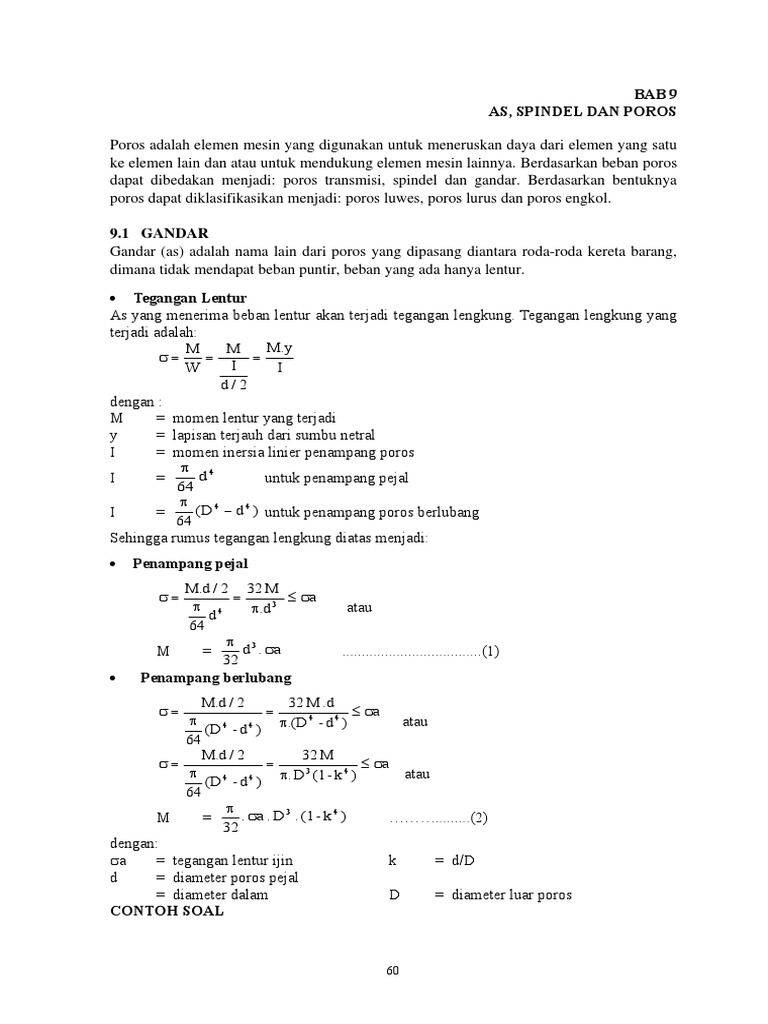 Desain dan Analisis Poros Spindel | PDF | Sains & Matematika