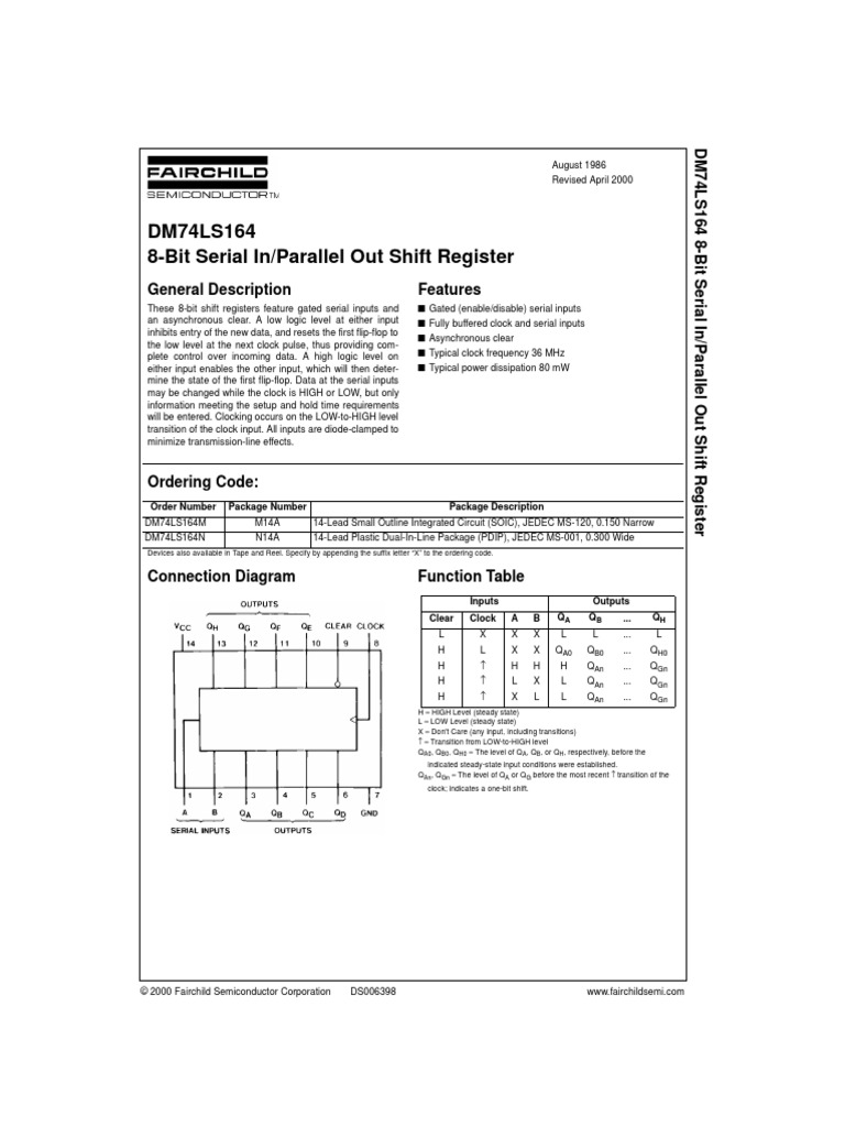 74LS164 1 PDF | PDF