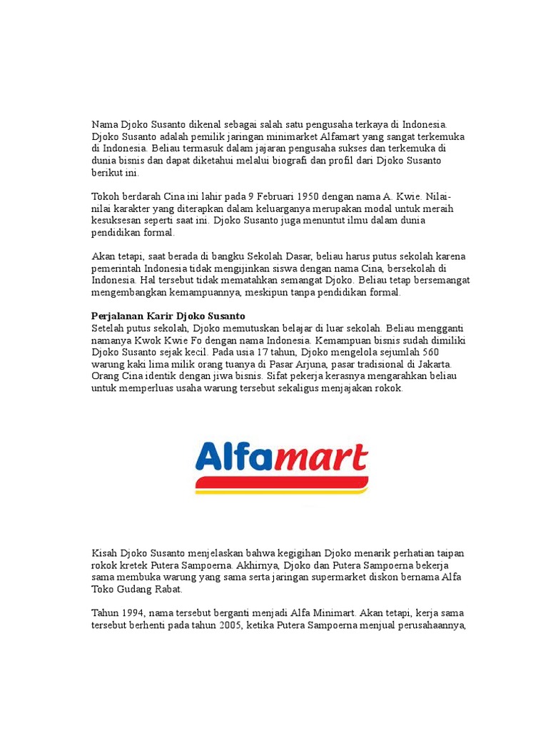 Biografi Tirto Utomo, Pendiri Aqua | PDF