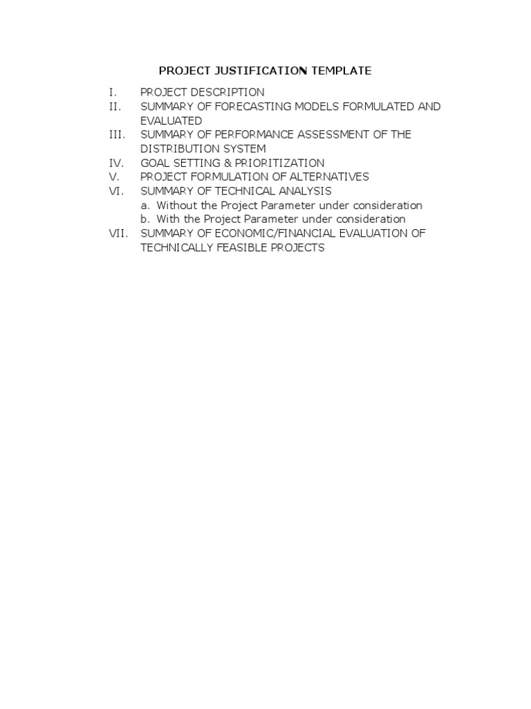 Project Justification Template | Reliability Engineering | Technical ...