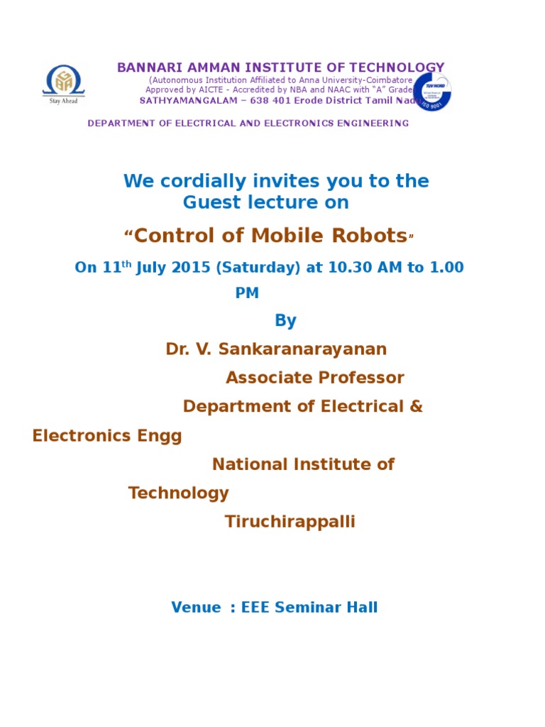 Guest Lecture Invitation | PDF