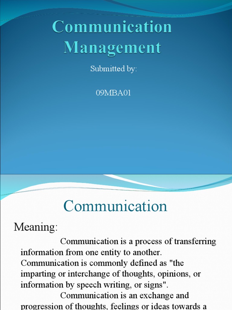 Types and Management of Communication | PDF | Communication | Business