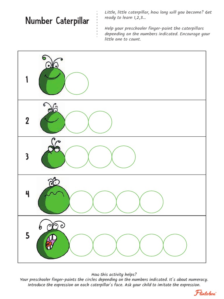 Caterpillar Finger-Painting Numbers Activity | PDF