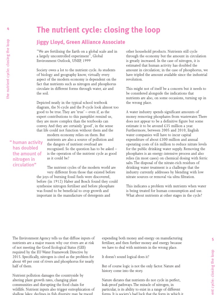 Closing Nutrient Loops Policy | PDF | Fertilizer | Agriculture