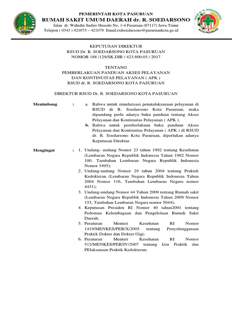 SK Pemberlakuan Panduan | PDF