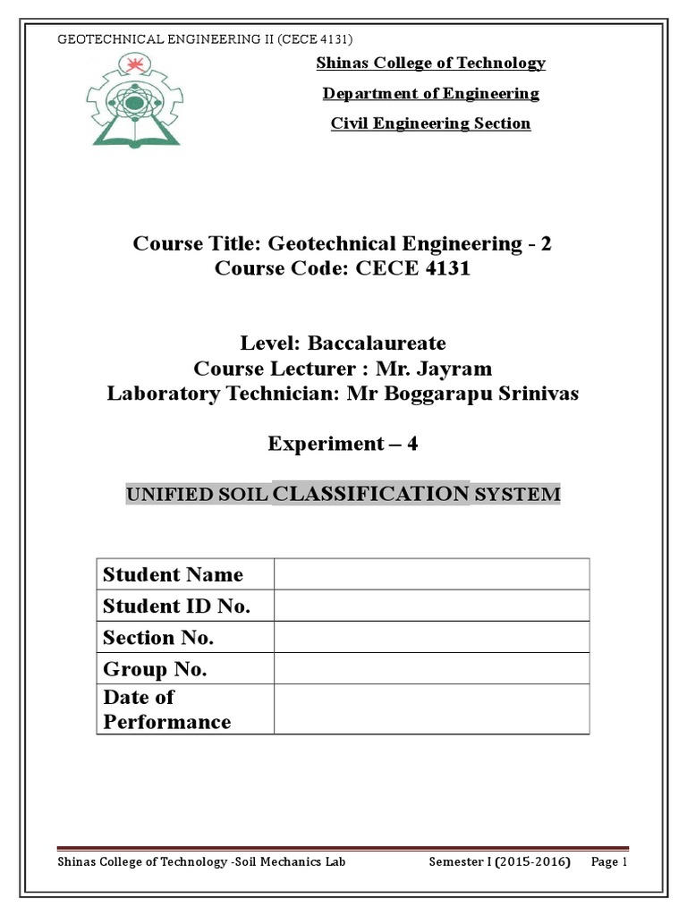 4 Unified Soil Classification System | PDF | Silt | Natural Materials