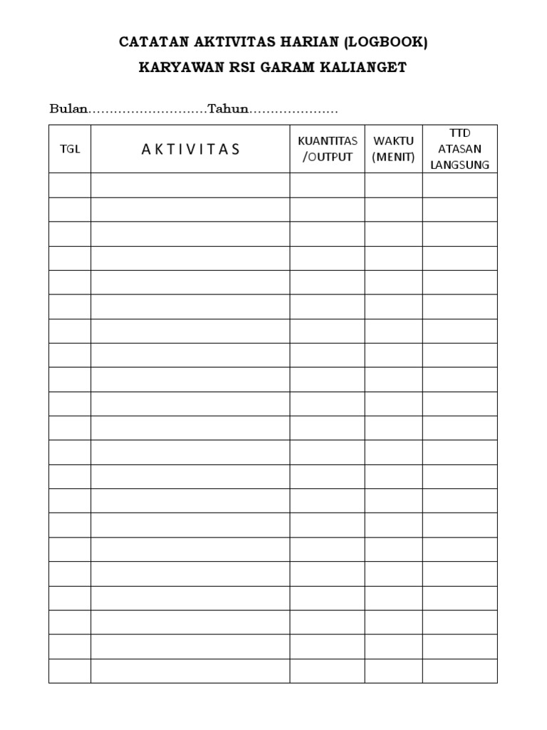 Logbook Karyawan | PDF