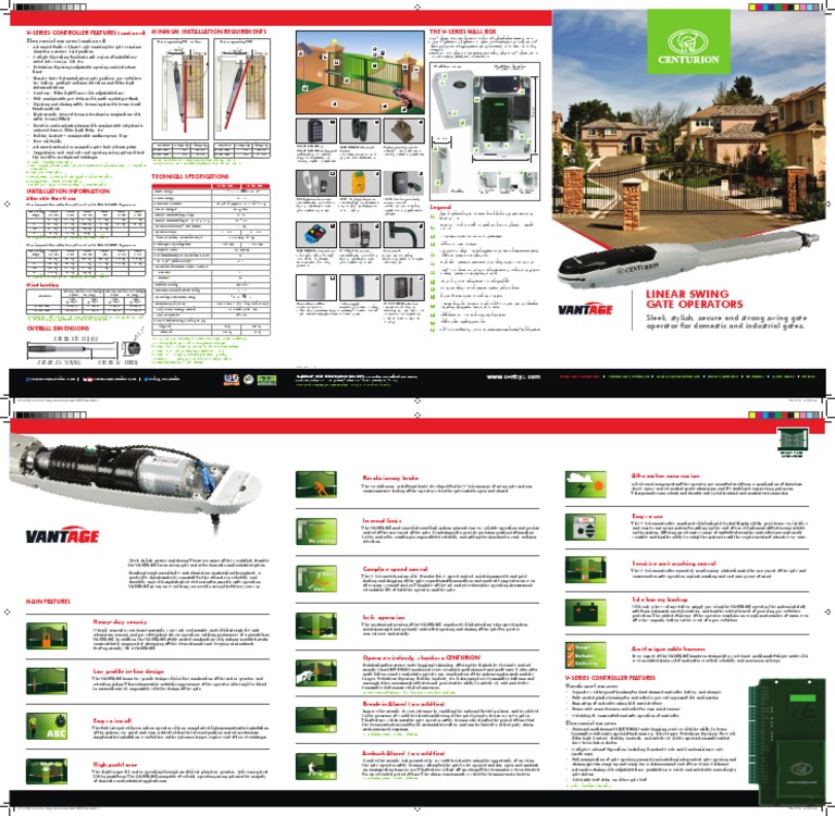 Centurion Vantage Swing Gate Manual | PDF | Power Supply | Manufactured ...