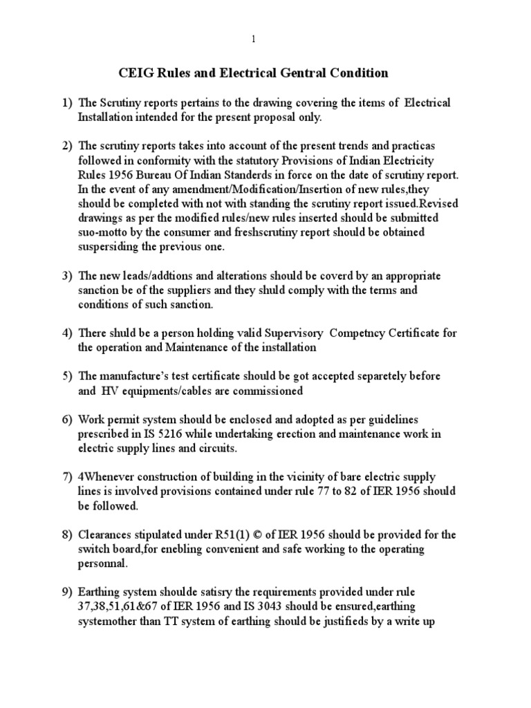 Ceig Rules | PDF | Electrical Wiring | Power Engineering