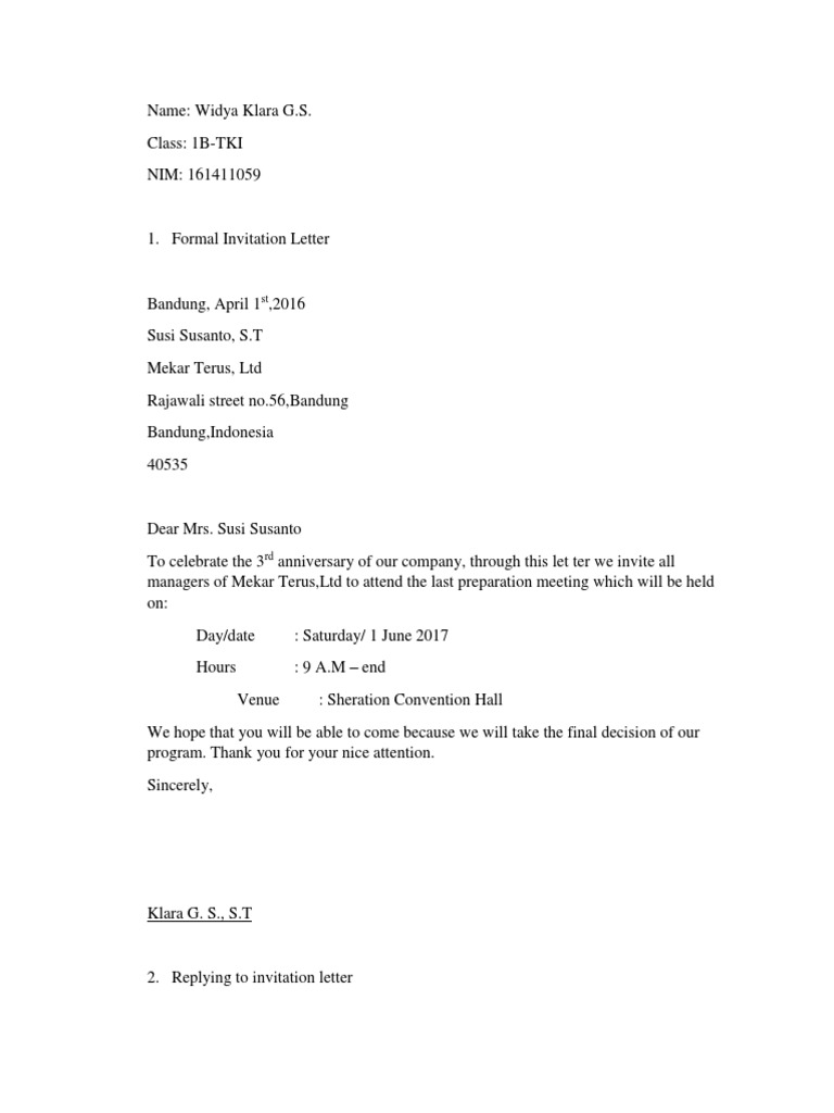 Invittation Letter | PDF