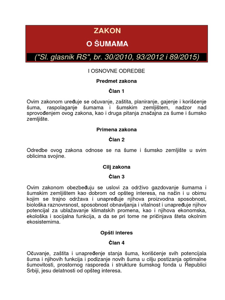 Zakon o Sumama | PDF