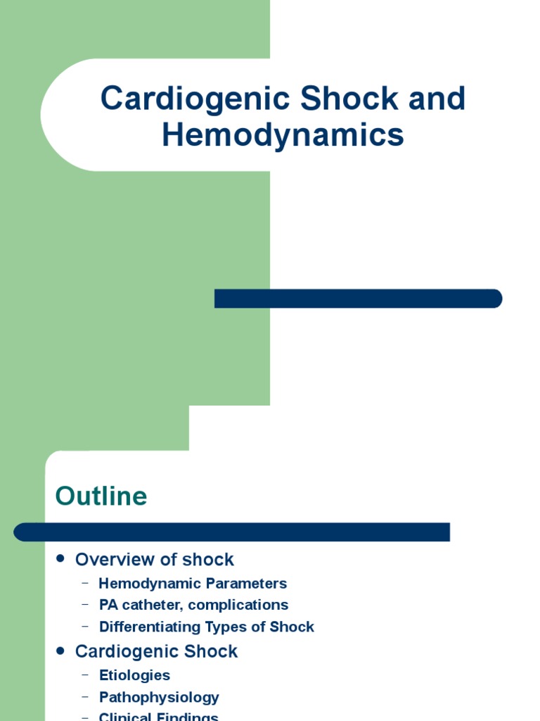 Cardiogenic Shock and Hemodynamics | PDF | Shock (Circulatory) | Heart