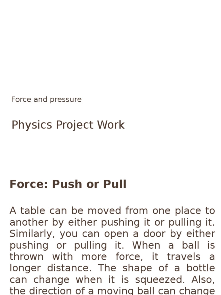 Physics Project Work | PDF | Friction | Force