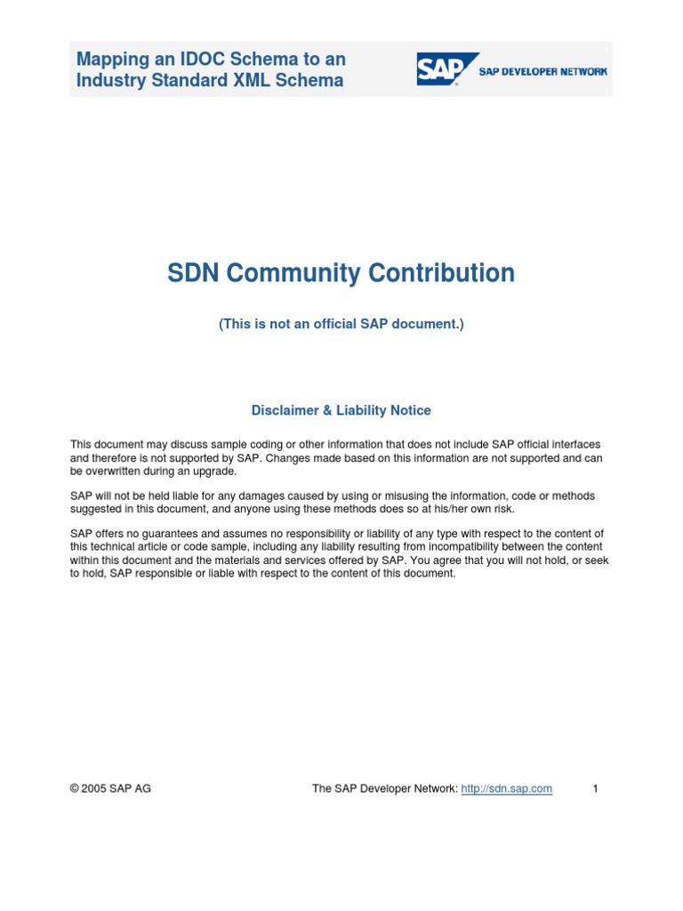 Mapping An IDOC Schema To An Industry Standard XML Schema PDF | PDF ...