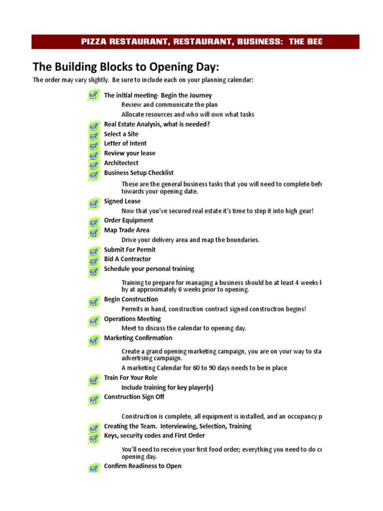 Restaurant Grand Opening Checklist | PDF | Direct Marketing | Mail