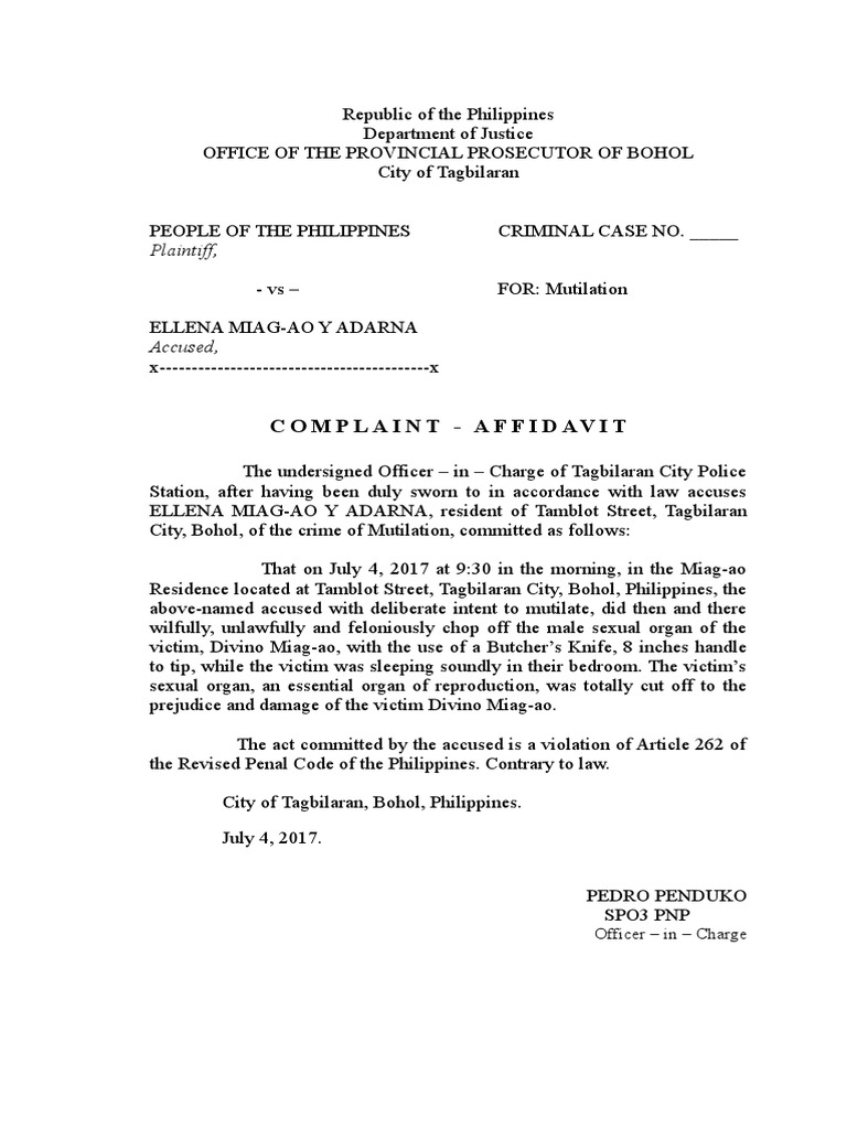 Complaint Affidavit | PDF