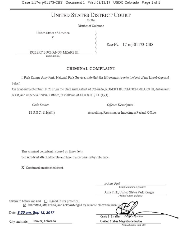 Mears Complaint Overview | PDF | Common Law | Legal Concepts