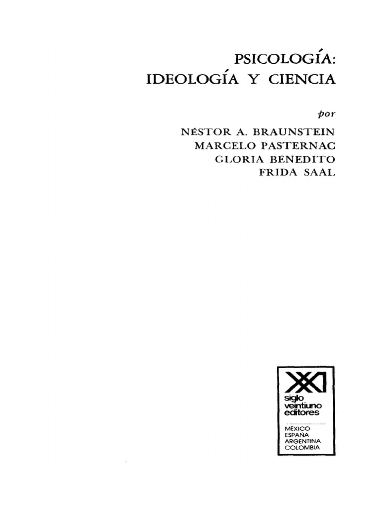 1982 - Braunstein Cómo Se Constituye Una Ciencia CAP 1 de PSICOLOGIA IDEOLOGIA Y CIENCIA | PDF ...