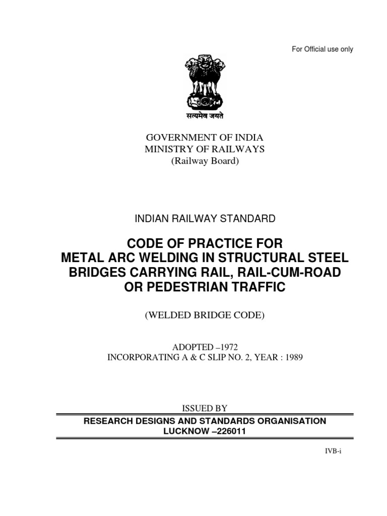 Irs Welded Bridge Code | PDF | Welding | Construction