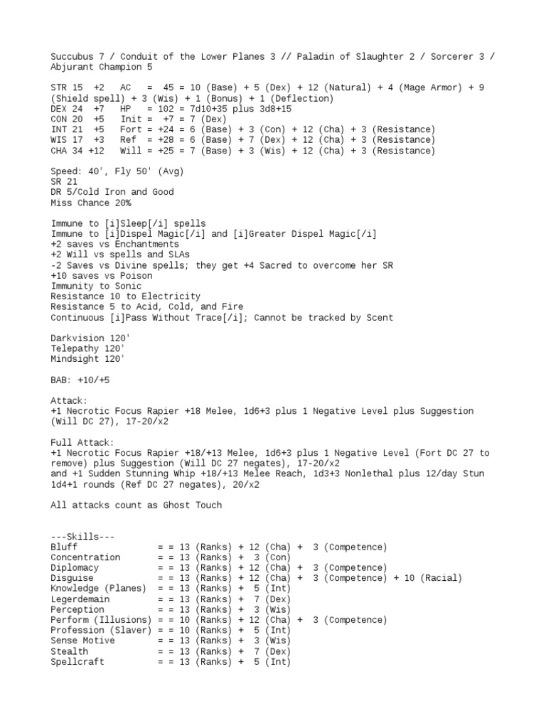Drow Sheet | PDF | Dungeons & Dragons | D20 System