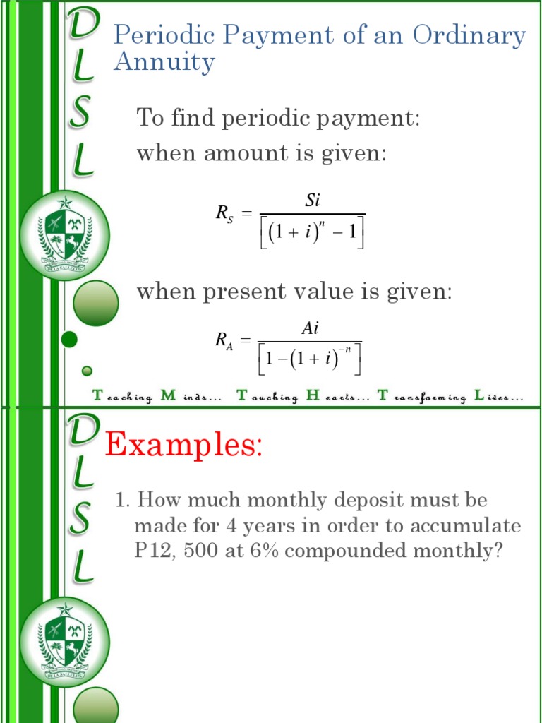 _9 Periodic Payment of an Ordinary Annuity | Present Value | Personal ...