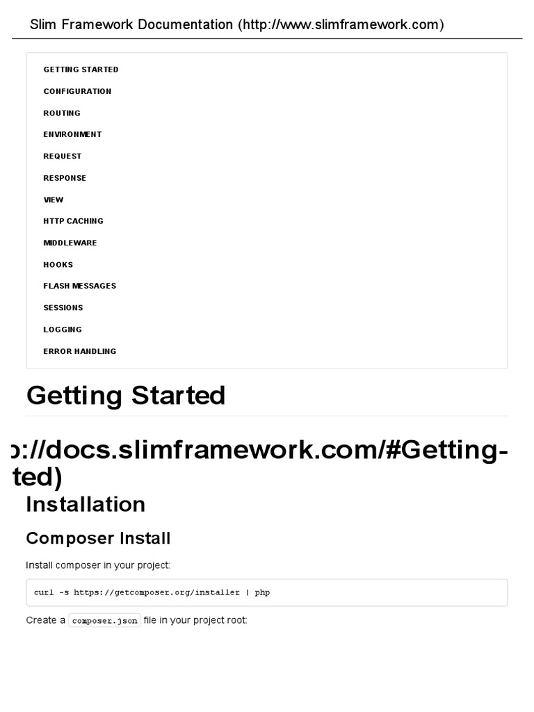Slim Framework 4 Documentation Guide | PDF | Hypertext Transfer ...