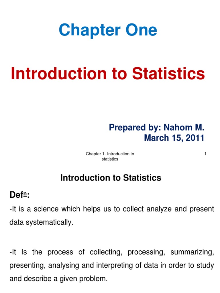 Introduction to Statistics Overview | PDF | Arithmetic Mean | Histogram